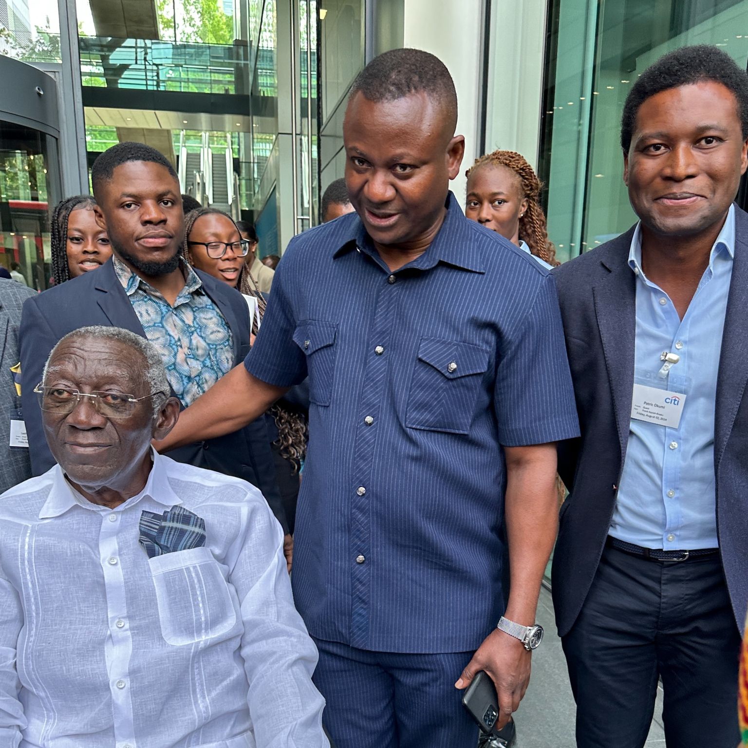ADINKRA co-founder Patric Okumi with John Kofi Agyekum Kufuor former P